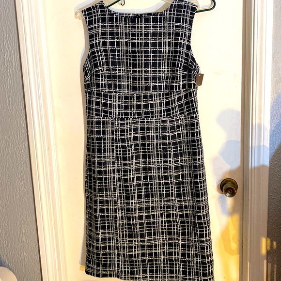 Merona | Dresses | New Merona Linen Sleeveless Dress Black White Zip ...